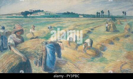 'La Moisson' (1882) by Camille Pissarro, a depiction of the harvest ...