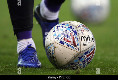 The official Mitre match ball during the Emirates FA Cup fifth round ...