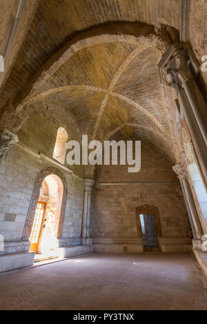 Italy Castel Del Monte inside of the Svevo castle XIII century Stock ...