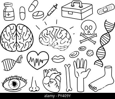 Hand Drawn Symbol of Brain Cell Neuron - Doodle Vector Hatch Icon Stock ...