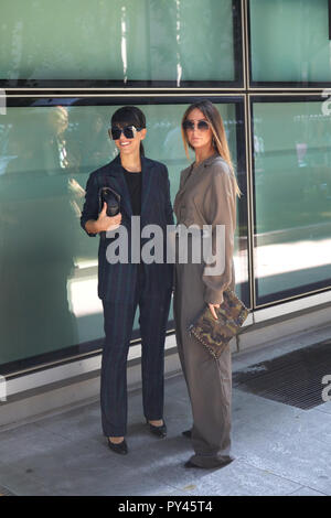 Street style, Laura Comolli and Elisa Taviti arriving at Giambattista ...