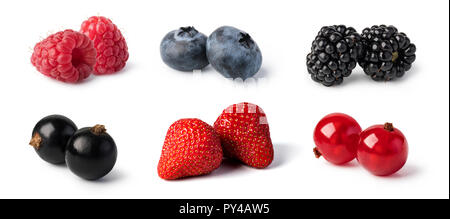 Fresh berries set isolated on white background Stock Photo - Alamy