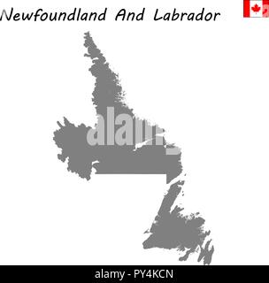 High Quality map of Newfoundland and Labrador is a province of Canada ...