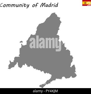 Community of Madrid administrative and political vector map Stock ...