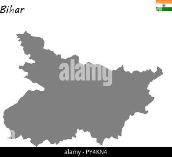 High Quality map of Bihar is a state of India, with borders of the ...