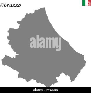 High Quality map of Abruzzo is a state of Italy, with borders of the ...