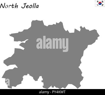 south korea north south jeolla province map Stock Vector Image & Art ...