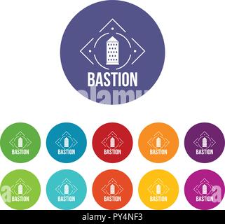 Bastion icons set 9 vector Stock Vector Image & Art - Alamy