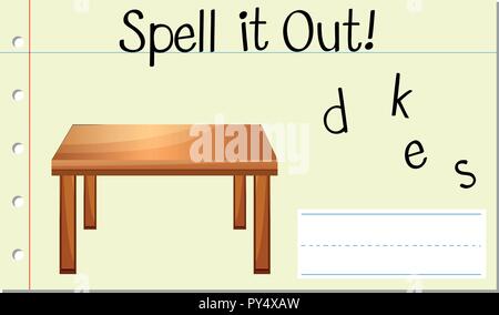 Flashcard letter D is for desk Stock Vector Image & Art - Alamy