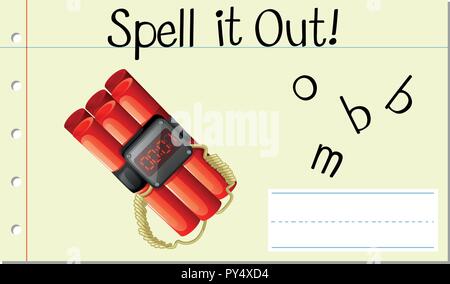 Flashcard letter B is for bomb illustration Stock Vector Image & Art ...