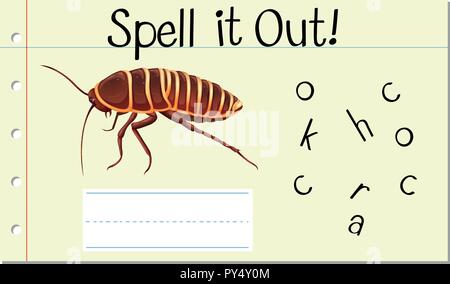 Spell English word cockroach illustration Stock Vector Image & Art - Alamy