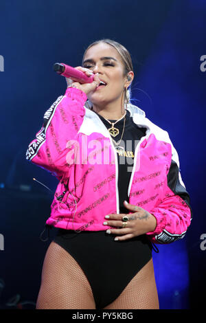 MIAMI, FL - OCTOBER 24: Karol G performs at the Karol G and Reykon ...