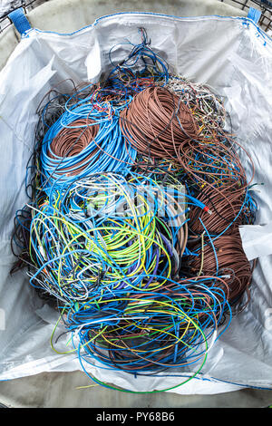Electrical waste at a materials recovery facility, in England Stock ...