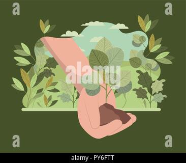 hand lifting tree plant Stock Vector Image & Art - Alamy