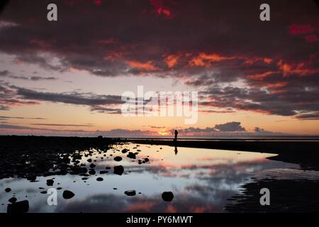 UK Walney Island. Sunset from Westshore Walney Island near Barrow In ...