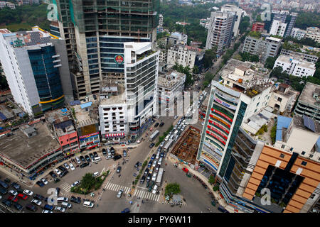 Aerial view of Gulshan circle area in Dhaka City, Bangladesh. (Photo by ...