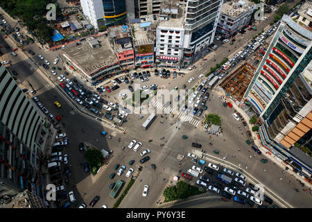 Aerial view of Gulshan circle area in Dhaka City, Bangladesh. (Photo by ...