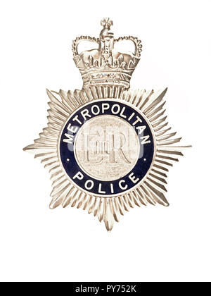 Metropolitan police constable helmet and badge with Saint Paul's Stock ...