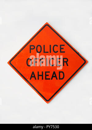 Police officer ahead sign, USA Stock Photo - Alamy