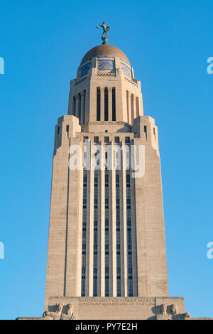 Exterior of the State Capitol of Nebraska in Lincoln in Summer Stock ...