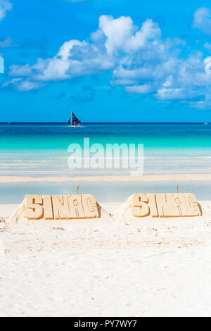 Tropical beach view, Philippines, Boracay Stock Photo - Alamy