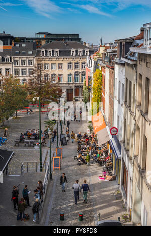 Coffee bar in Sablon district, Bruxelles Stock Photo - Alamy