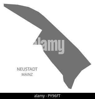 Modern City Map - Mainz city of Germany with boroughs and titles DE outline map Stock Vector ...