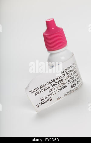Pink cap eye drop bottle, antibiotic prescription medicine Stock Photo ...