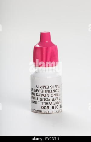 Pink cap eye drop bottle, antibiotic prescription medicine Stock Photo ...