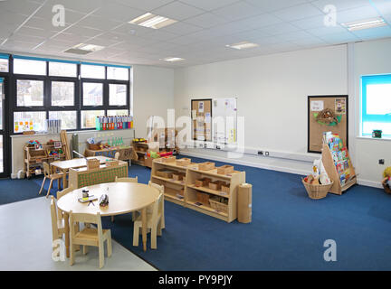 Interior of a nursery classroom in a new London primary school. Shows ...