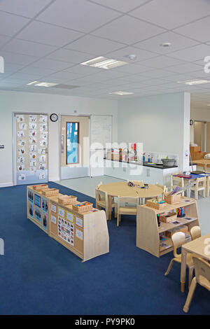 Interior of a nursery classroom in a new London primary school. Shows ...