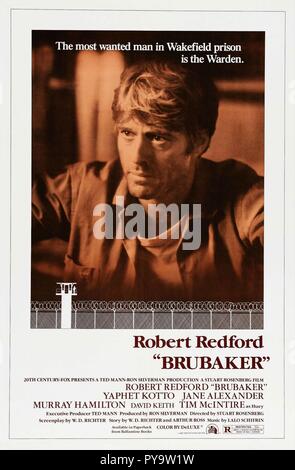 Brubaker Year 1980 Director Stuart Rosenberg Robert Redford Stock Photo ...