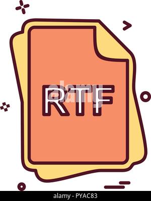 RTF file type icon design vector Stock Vector Image & Art - Alamy