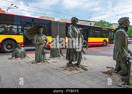 Wroclaw Poland sculpture, view of a set of sculptures (titled Passage ...