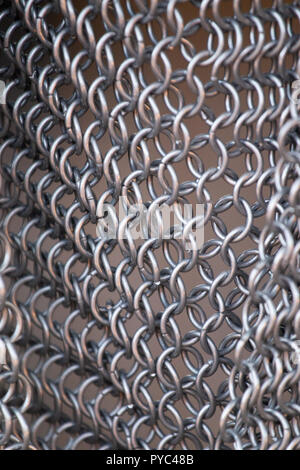 Close up view of Medieval chainmail for armor suits Stock Photo - Alamy