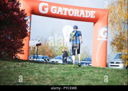CZECH REPUBLIC, SLAPY, October 2018: Trail Maniacs Run. Man Competite ...