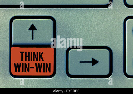 Handwriting text Think Win Win. Concept meaning Agreements or solutions ...