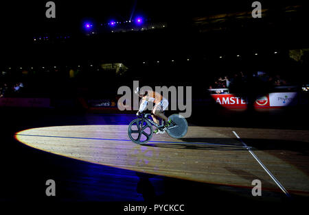 Robert Forstemann celebrates his win during the Eisberg Sprinters ...