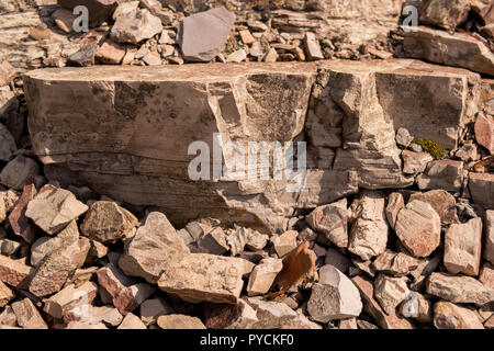 detail of erosion of geological structures inside of zachelmie quarry ...