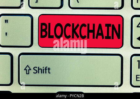 Conceptual hand writing showing Blockchain Platform. Concept meaning ...