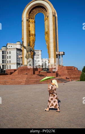 Ismail Samani Monument on Dousti Square, founder of the Samanid dynasty ...