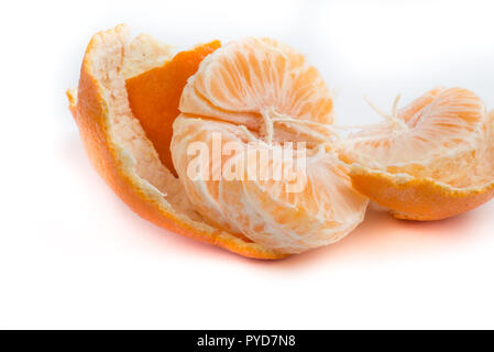 Pieces of sweet mandarins on white background Stock Photo - Alamy