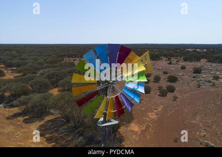 Colourful windmill, Sandstone, Western Australia | usage worldwide ...