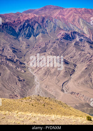 Vertical pic of The Hornocal the 14 colours mountain in Humahuaca ...