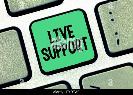 Handwriting text writing Live Support. Concept meaning Web service that ...