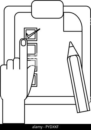 Tasks on clipboard in black and white Stock Vector Image & Art - Alamy