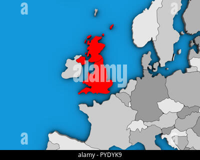 Scotland on blue political globe. 3D illustration isolated on white ...