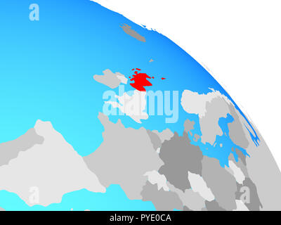 Scotland on blue political globe. 3D illustration isolated on white ...