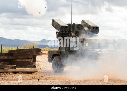 An Avenger Weapon System fires at a live-fire short-range missile range ...