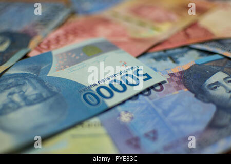 colorful Indonesia banknotes stacked Stock Photo - Alamy